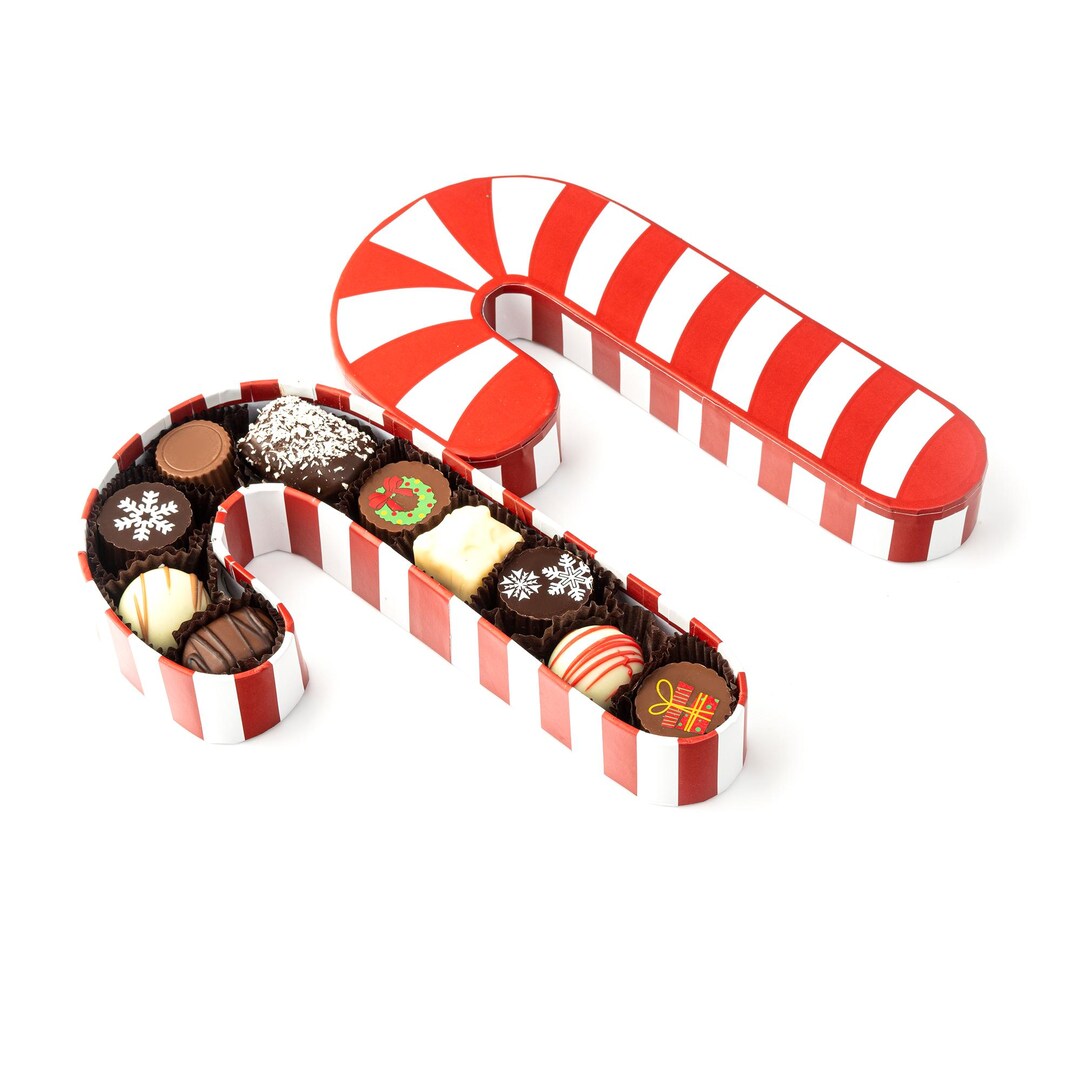 Candy Cane Christmas Chocolate Assortment Gift Box - Etsy