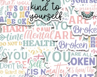 Inspirational Png, Digital Stickers Bundle, Mental Health Png ...