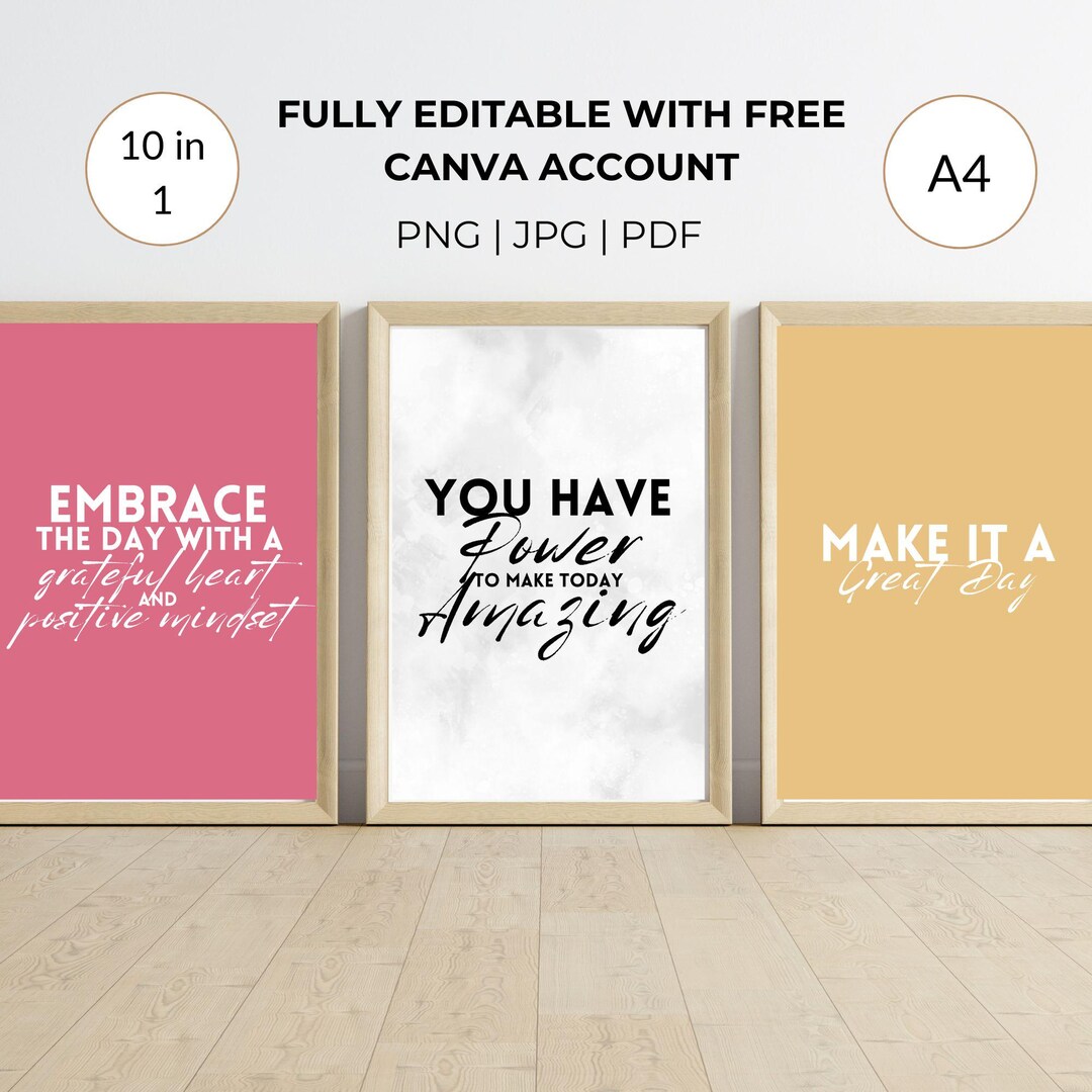Inspirational Quotes Wall Art, Positive Quotes Art, Printable Wall Art ...