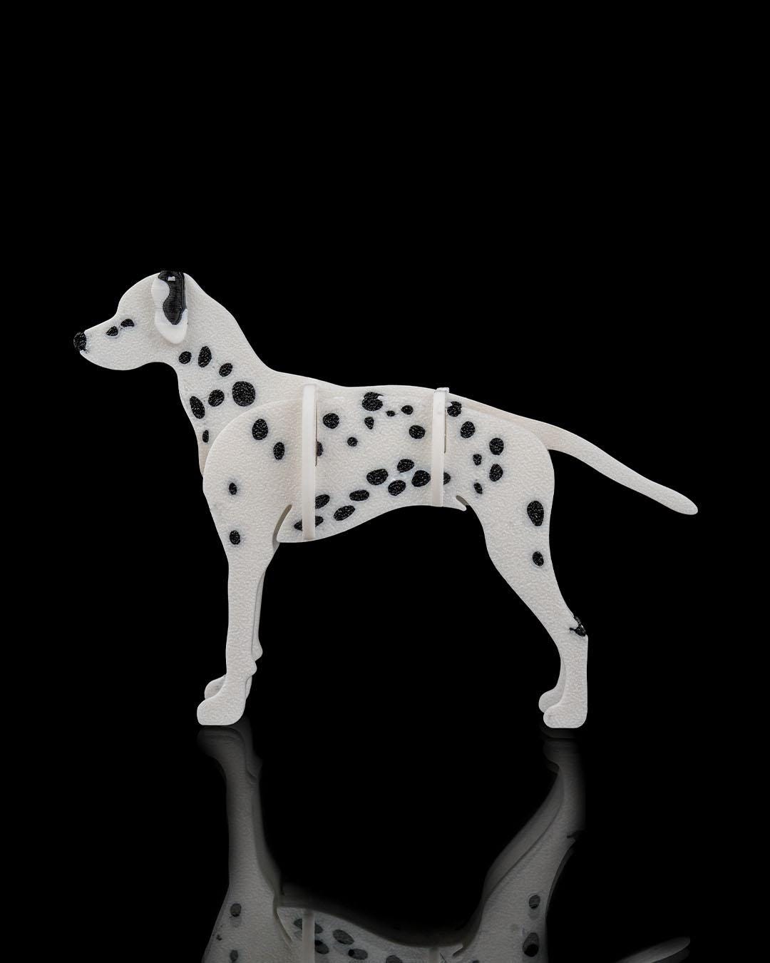 3D Printed Dalmatian Kit Card Snap Apart and Assemble Pocket-sized Dog ...