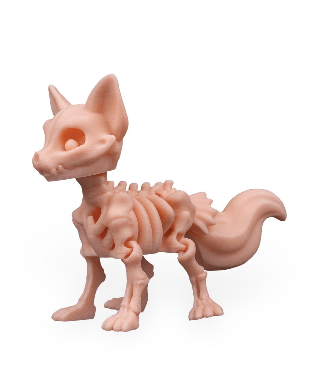 Articulated Skeleton Fox Figurine - 3D Printed Spooky Cute Desk Toy ...