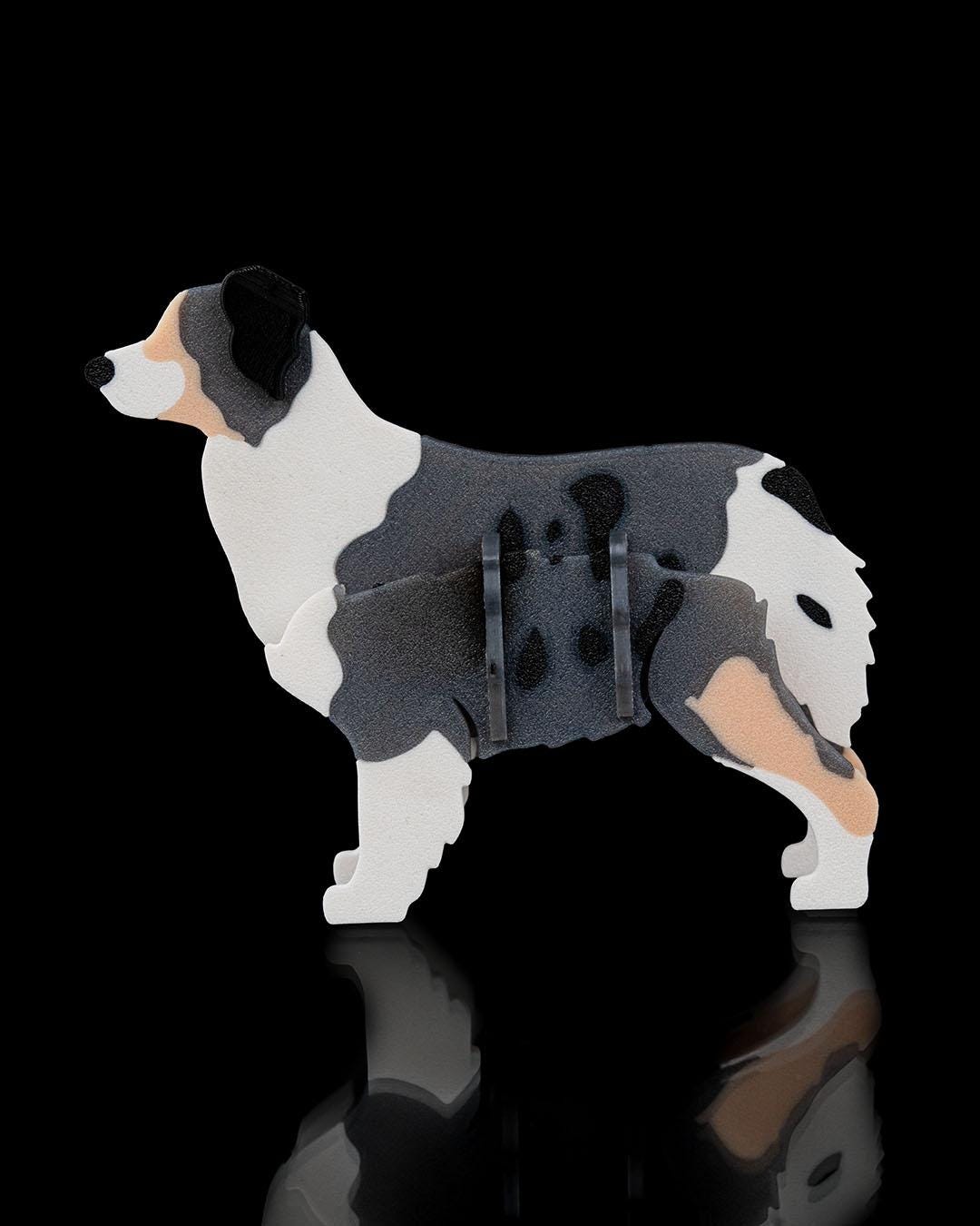 3D Printed Australian Shepherd Kit Card Snap Apart and Assemble Pocket ...
