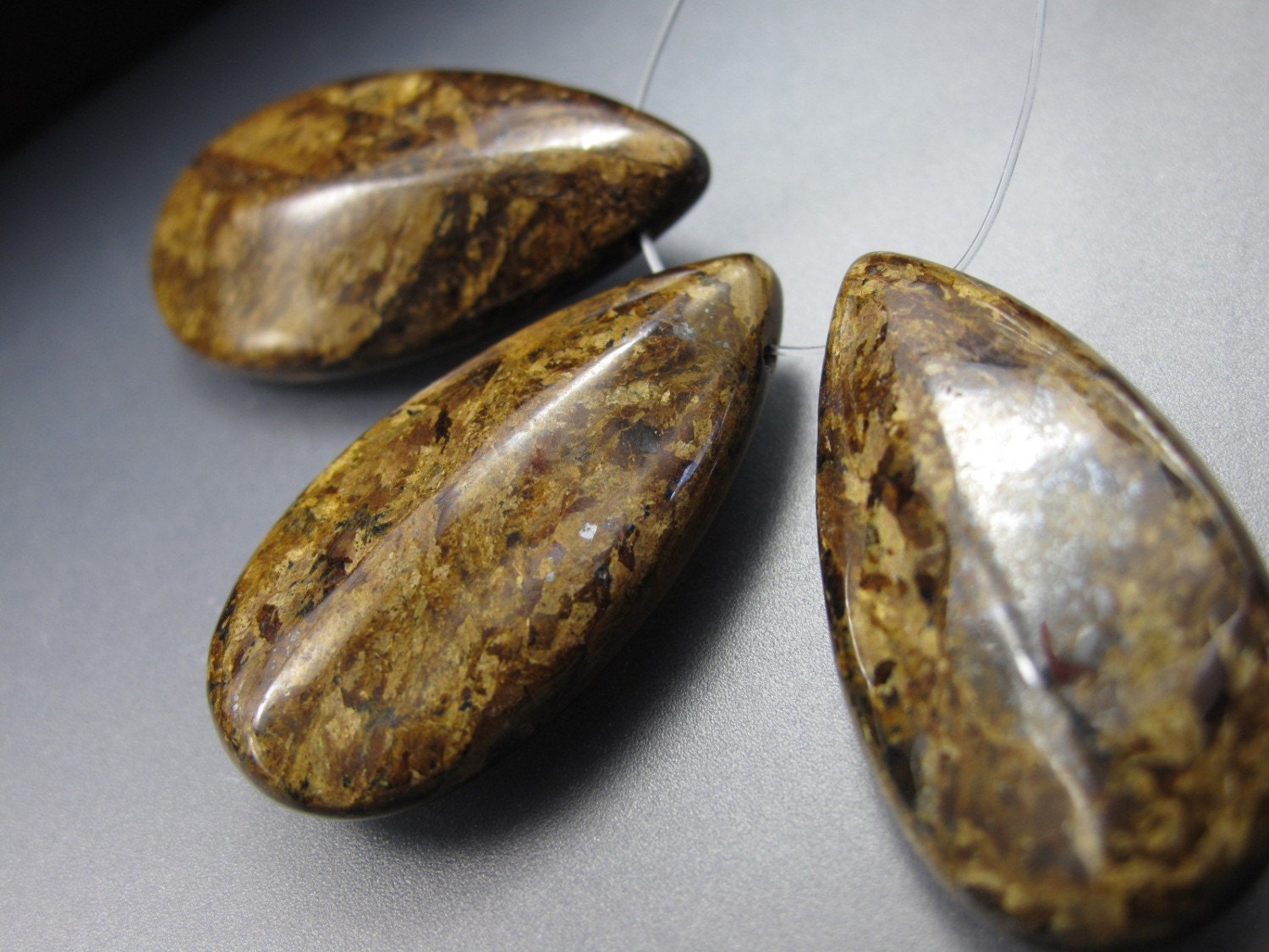 Brilliant Golden Bronzite 35mm Drop 3 Pcs Matching Set B3051 | Etsy