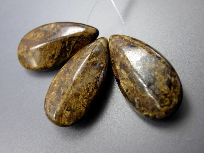 Brilliant Golden Bronzite 35mm Drop 3 Pcs Matching Set B3051 - Etsy