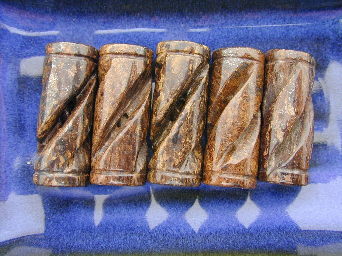 30mm Submetallic Luster Bronzite Curved Tube Shape 4 Pcs - Etsy