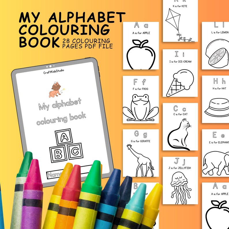 My Alphabet Colouring Book for Kids Early Learning Activity Book ABC ...