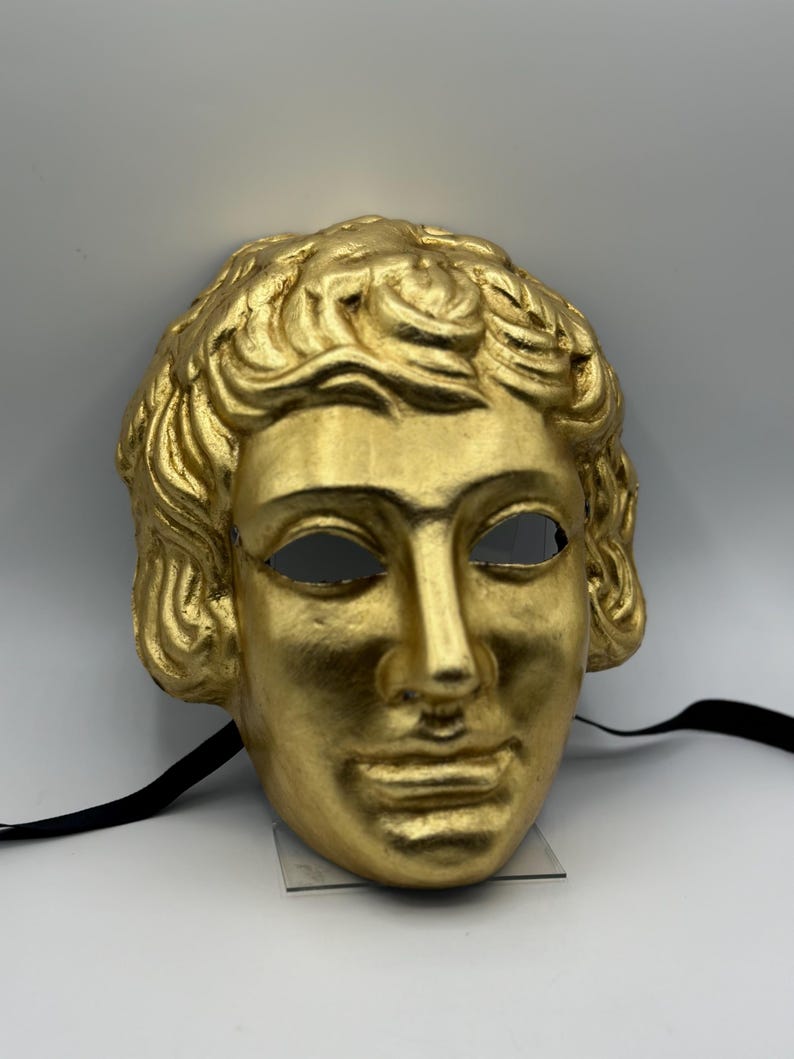 Gold Leaf Dionysus Mask: Paper Mache Greek God Halloween Mask - Etsy