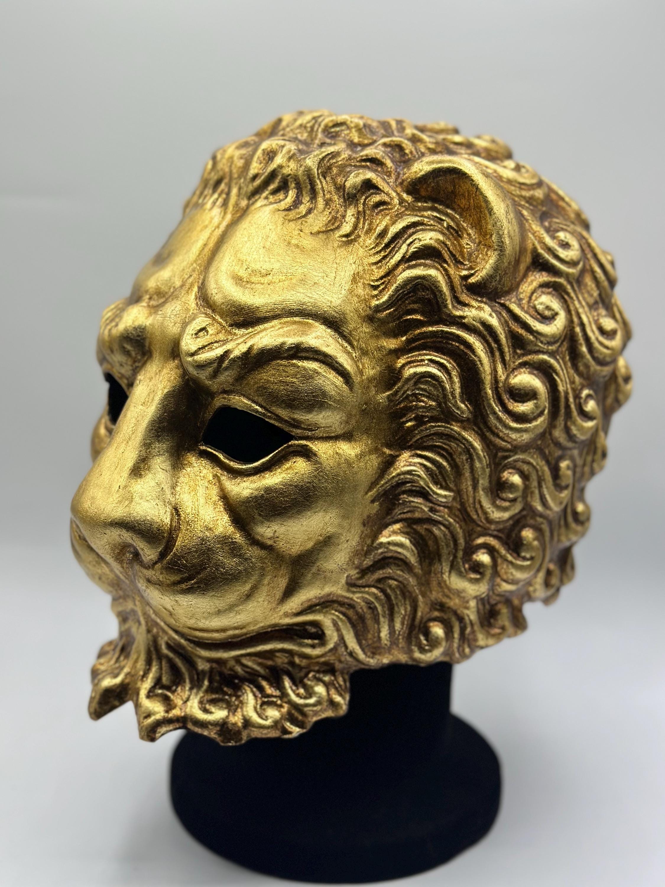 Full-face Costume Mask in Gold Black and White With Black Lips ...