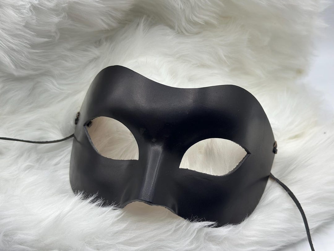Handmade Soft Black Leather Mask - Etsy