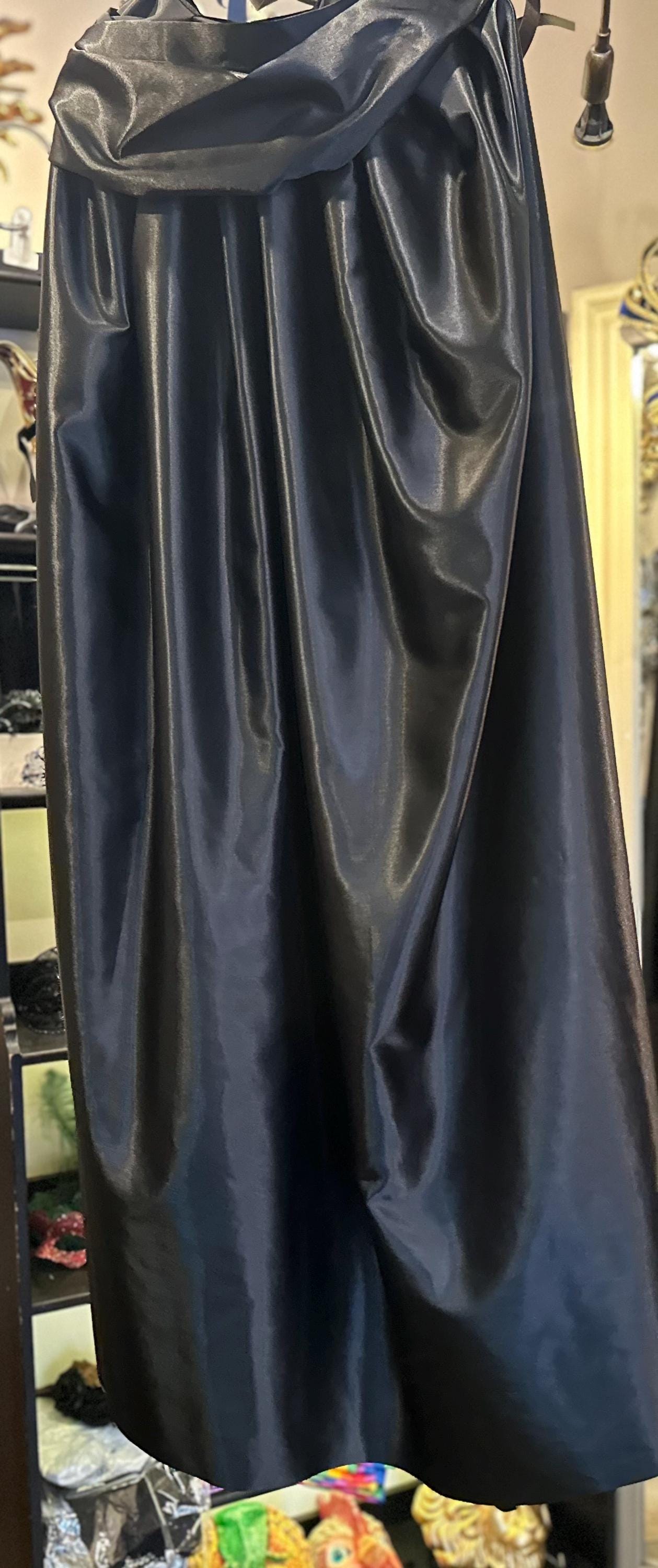 Cape With a Hood in Black Satin. Eyes Wide Shut Cape and Halloween Cape ...