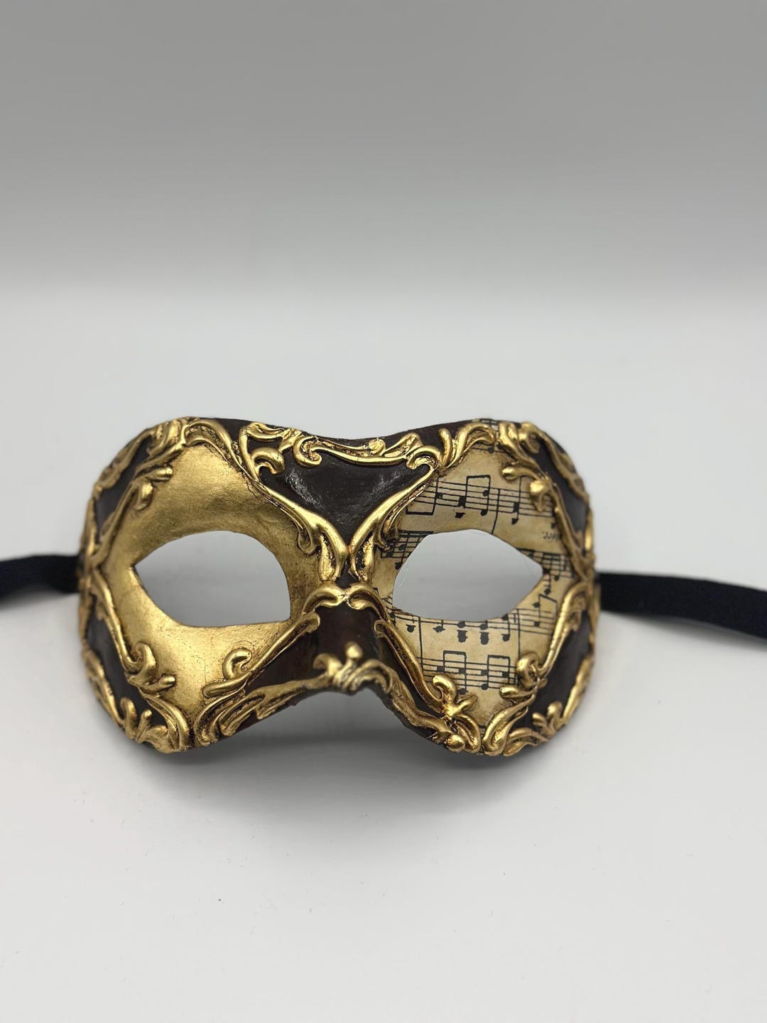 Baroque Venetian Mask: Handmade Paper Mache Masquerade Mask With Gold ...
