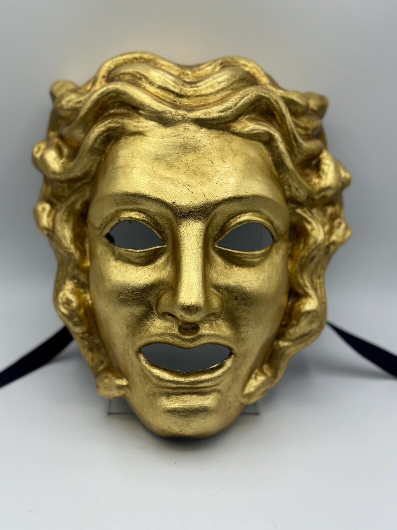 Gold Medusa Mask Gold Paper Mache Mask Greek Mythologie Mask and ...