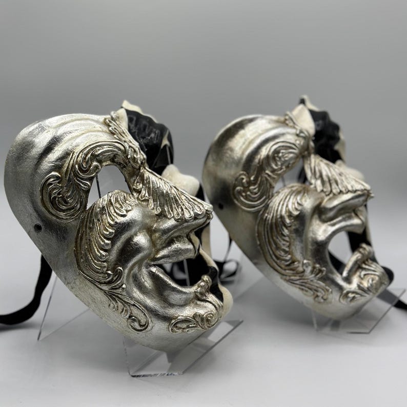 Comedy and Tragedy Theater Masks Set - Multi Colours - Home Decoration ...