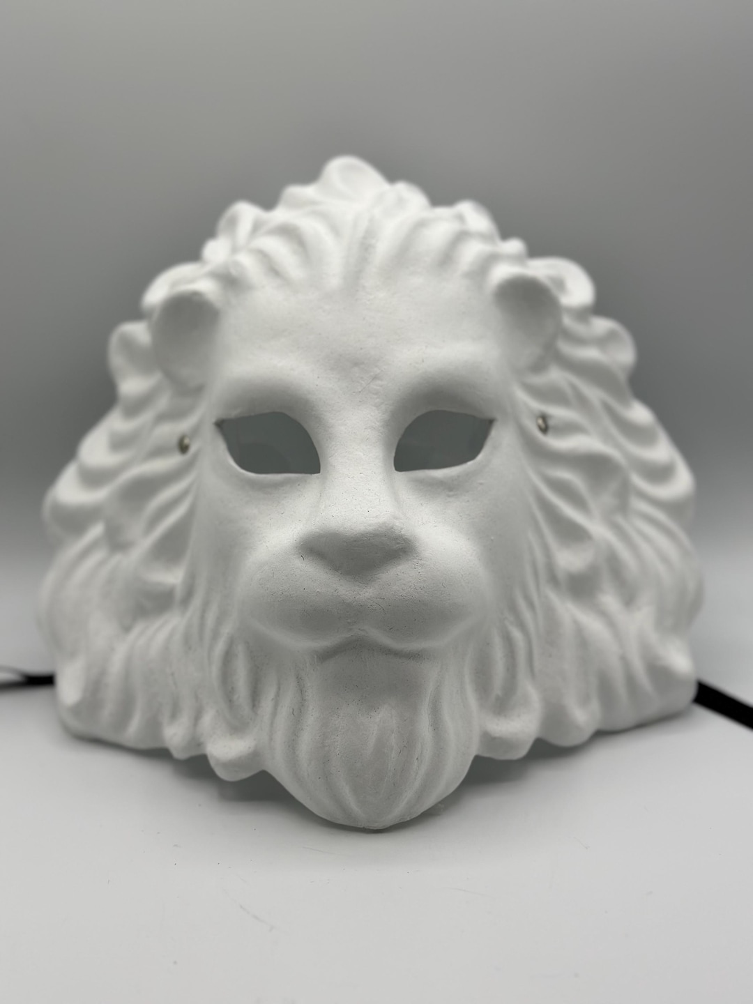 White Lion Mask - White Paper Mache Mask - Animal Mask in White ...