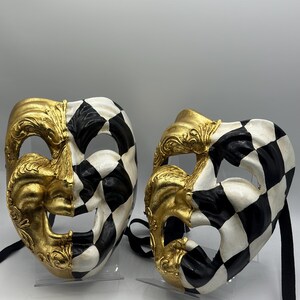 Comedy Tragedy Masks Set: Gold & Black/white, Wearable and Home Decor ...