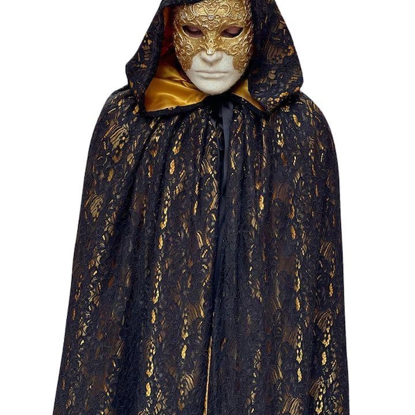 Venetian Jester Mask in Gold Velvet. Wearable Mask and Home Decoration ...