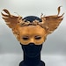 Brown Leather Mask - Winged Being Made of Natural Brown Leather ...