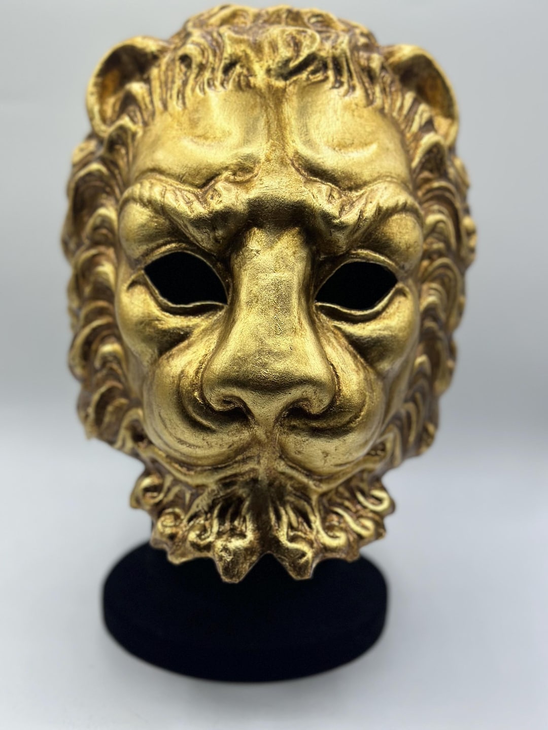 Full-face Costume Mask in Gold Black and White With Black Lips ...