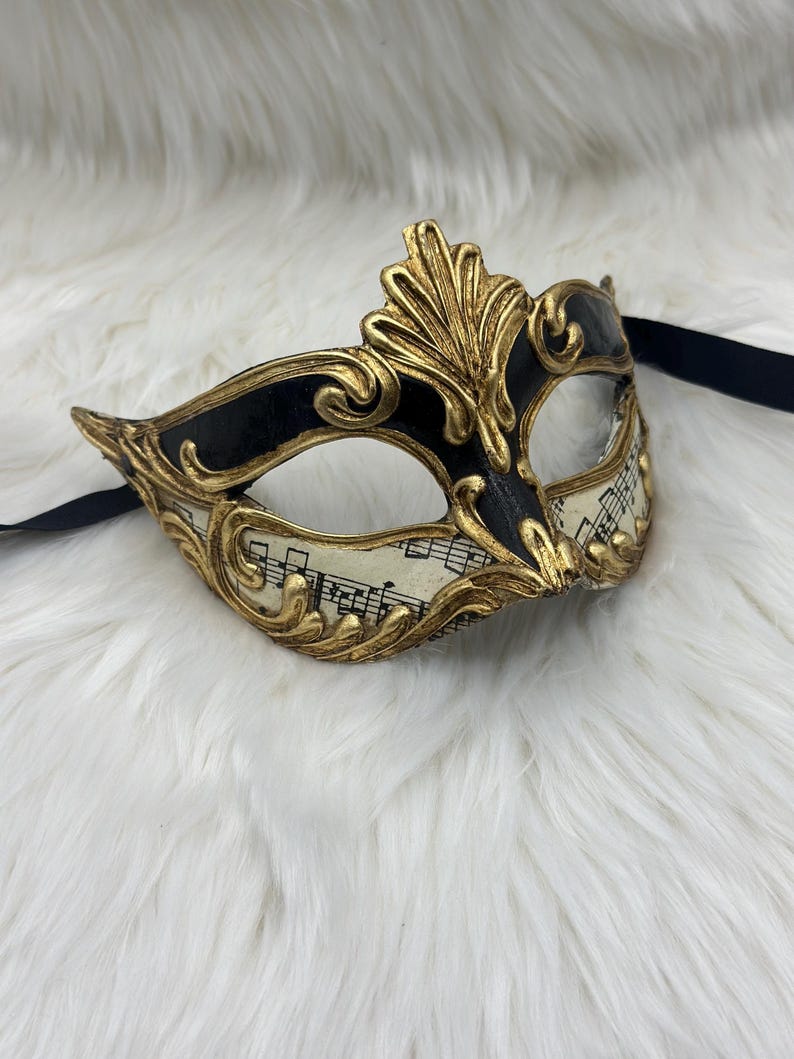 Handcrafted Musical Note Masquerade Mask: Baroque Venetian Style - Etsy