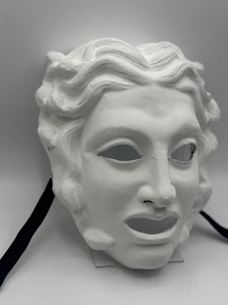 White Medusa Mask - White Paper Mache Mask - Greek Mythologie Mask and ...