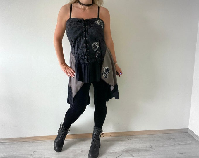 Corset Lace up Black Duster Top up Cycle Clothing Gothic Style Dramatic ...