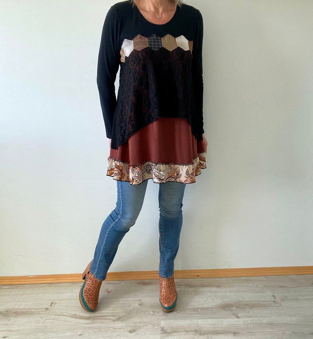 Bohemian Tunic Top Women's Hippie Shirt Rustic Clothing Boho Clothes ...