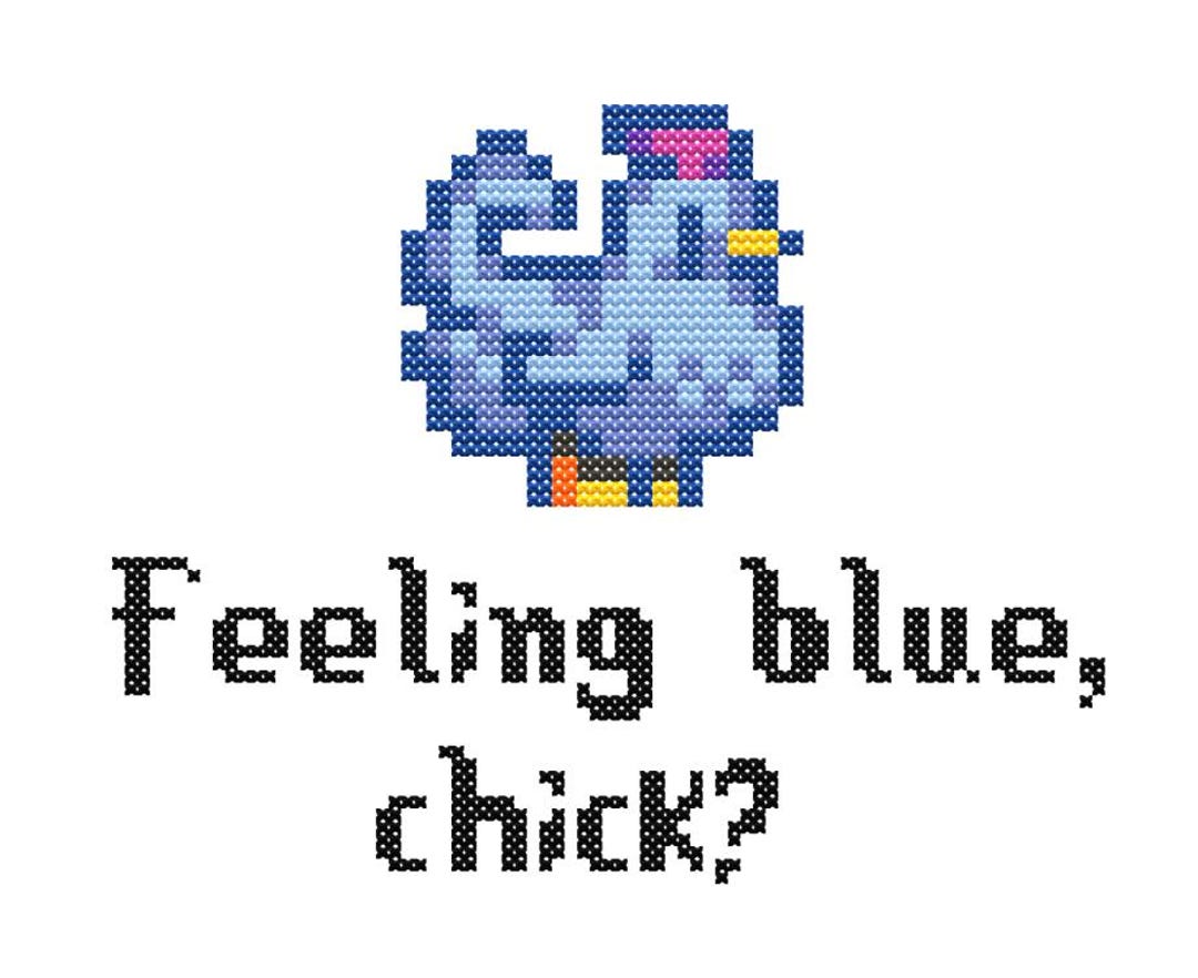 Feeling Blue, Chick? - a Stardew Valley Cross Stitch Pattern - Etsy