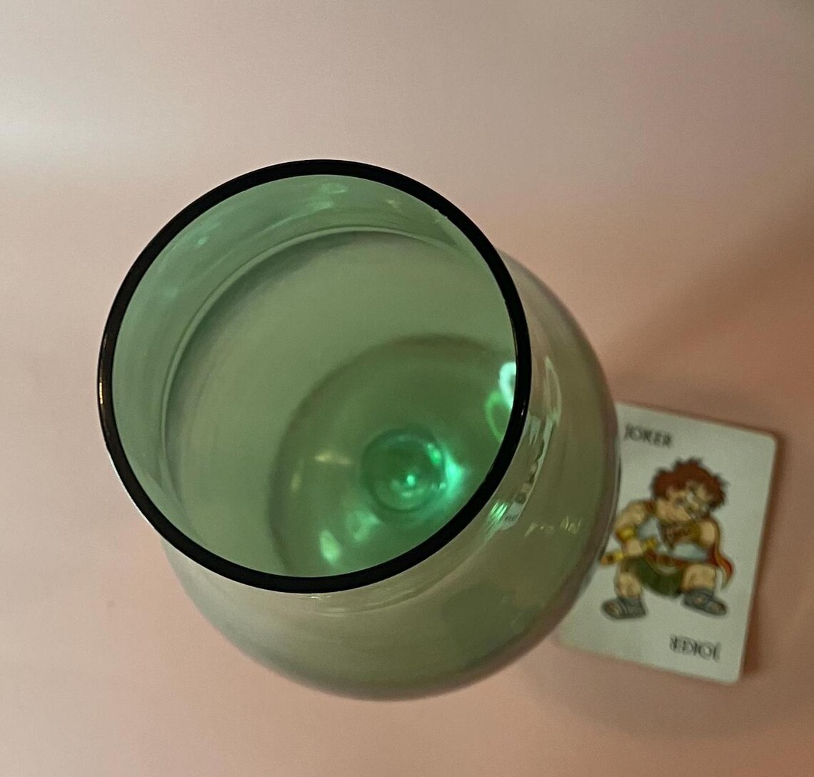 Stunning Tall Mid Century Modern Brandy Style Green Glass. From the ...