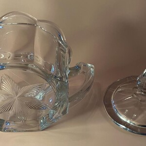Stunning Vintage Glass 2 Handled Cut Glass Jar With Lid. Lovely Design ...
