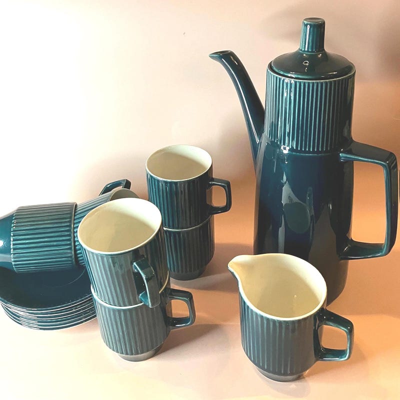 Vintage Teal Dinnerware - Etsy UK