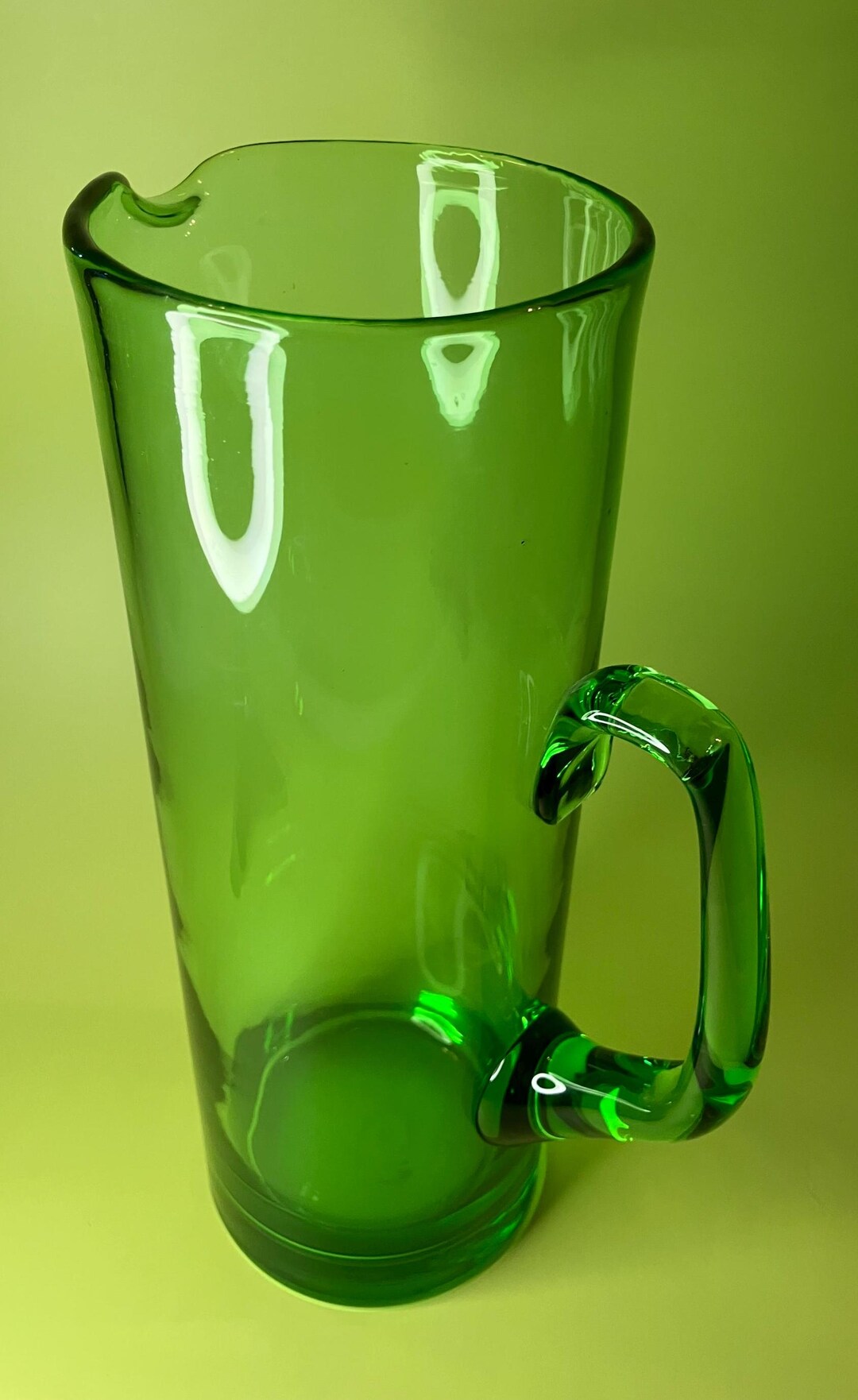 Lovely Scandanavian Style Mid-century Modern Green Glass Large Jug ...