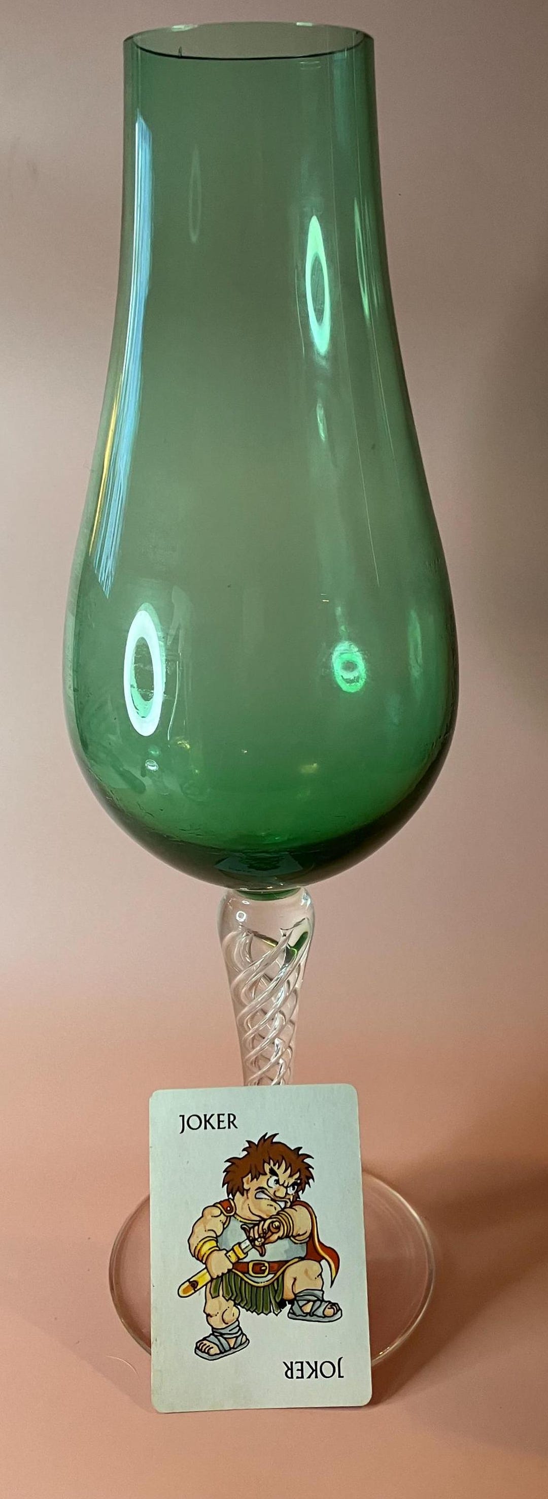 Stunning Tall Mid Century Modern Brandy Style Green Glass. From the ...