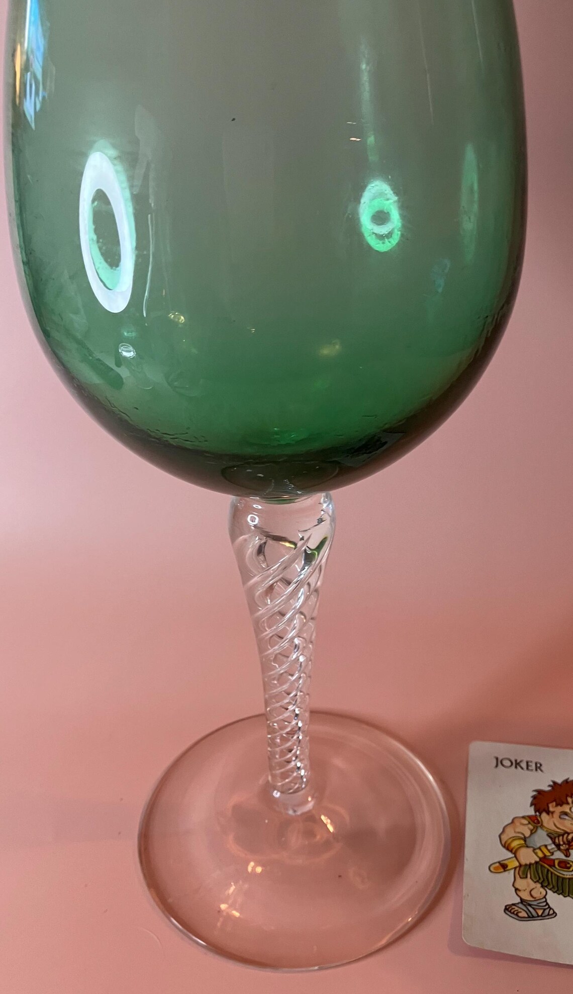 Stunning Tall Mid Century Modern Brandy Style Green Glass. From the ...