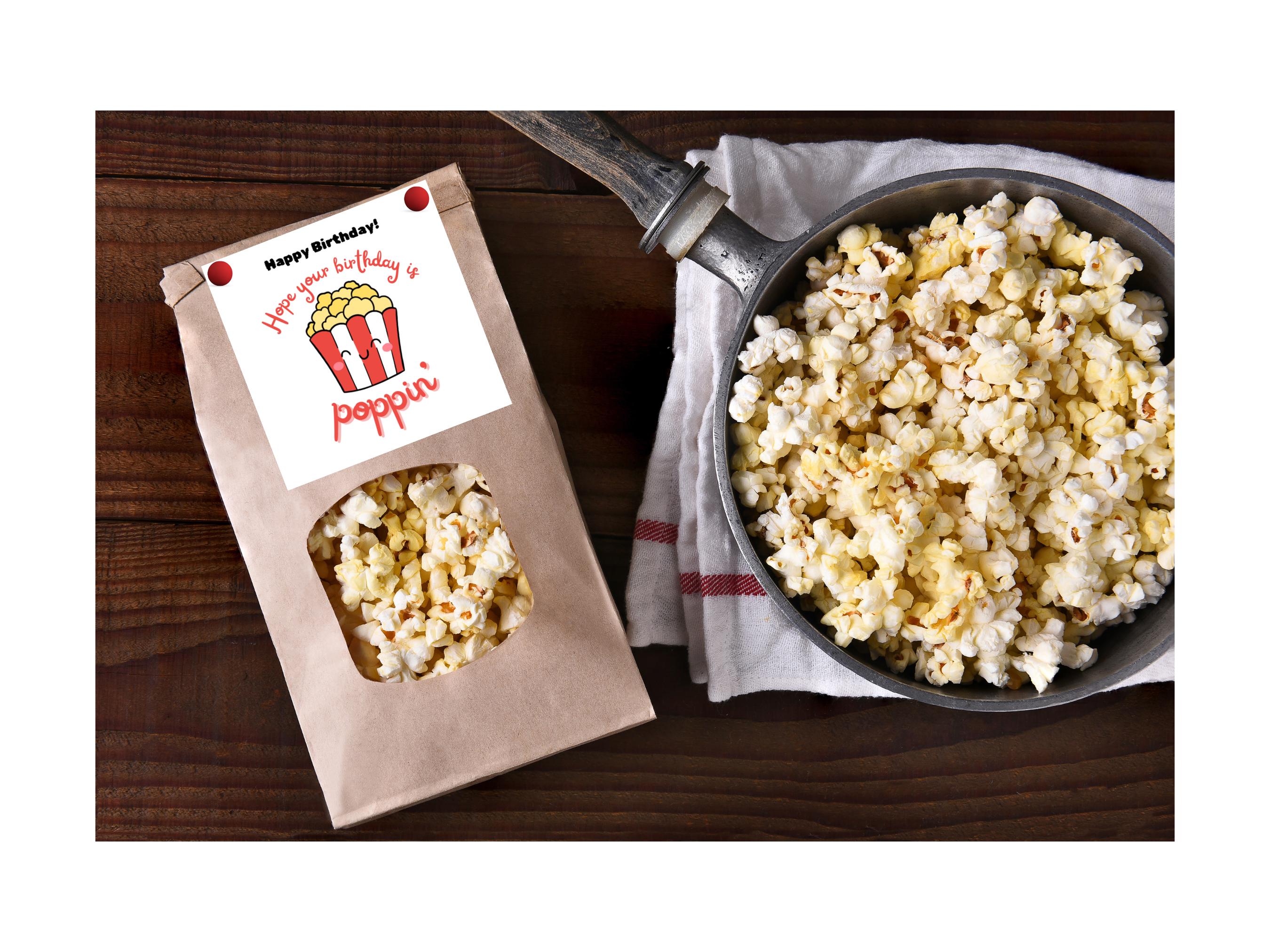 Popcorn Printable Birthday Tags | Happy Birthday Favor Tag | Happy ...