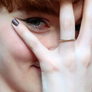 Solid 10k Yellow Gold Thin Braid Ring - Etsy