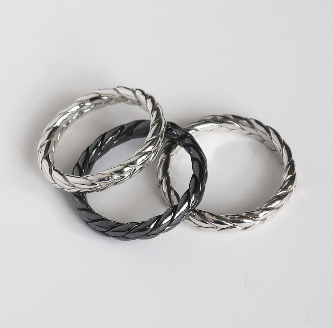 Ready to Ship-sterling Silver Braid Rings-samples, 3mm Wide/2mm Deep US ...