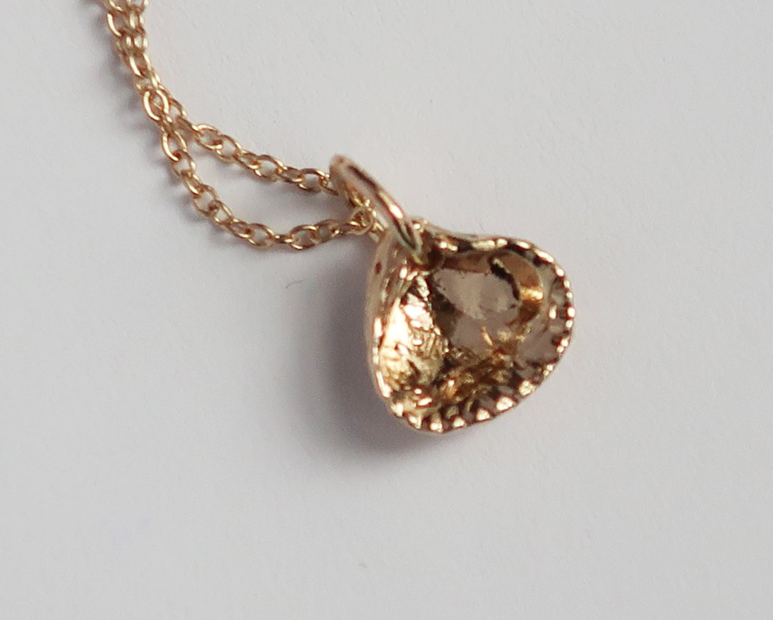 Tiny Solid Gold Block Island Clamshell Necklace | Etsy