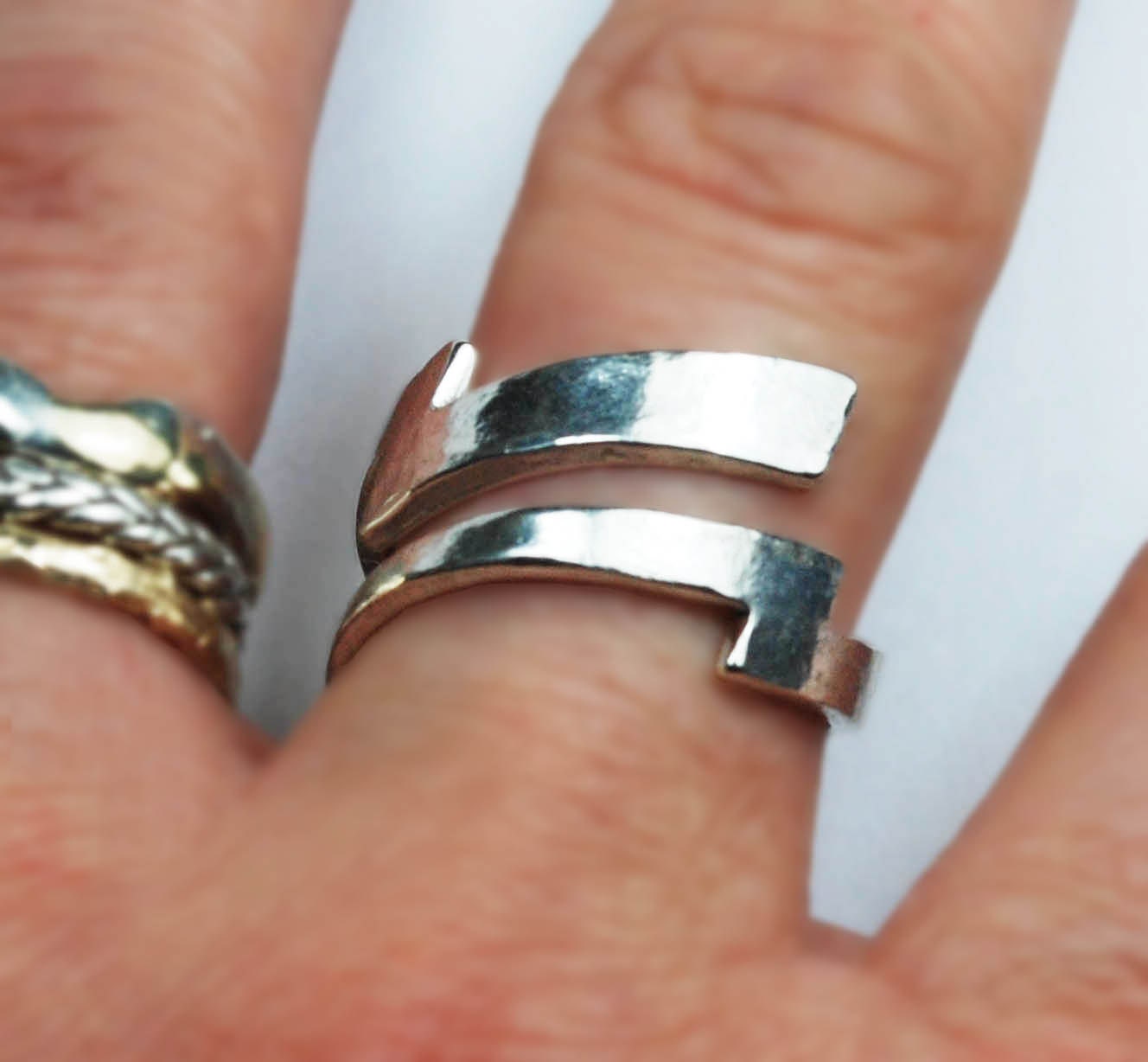 Sterling Silver Lightning Bolt Ring - Etsy