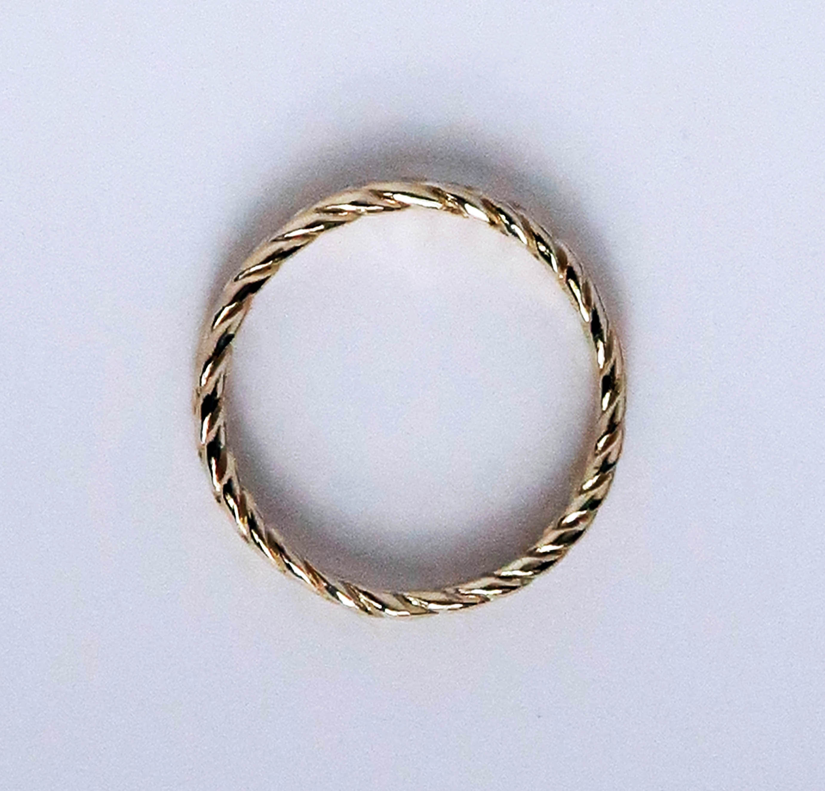 Solid 10k Yellow Gold Thin Braid Ring, US Size 4.75 Sample, Ready to Ship
