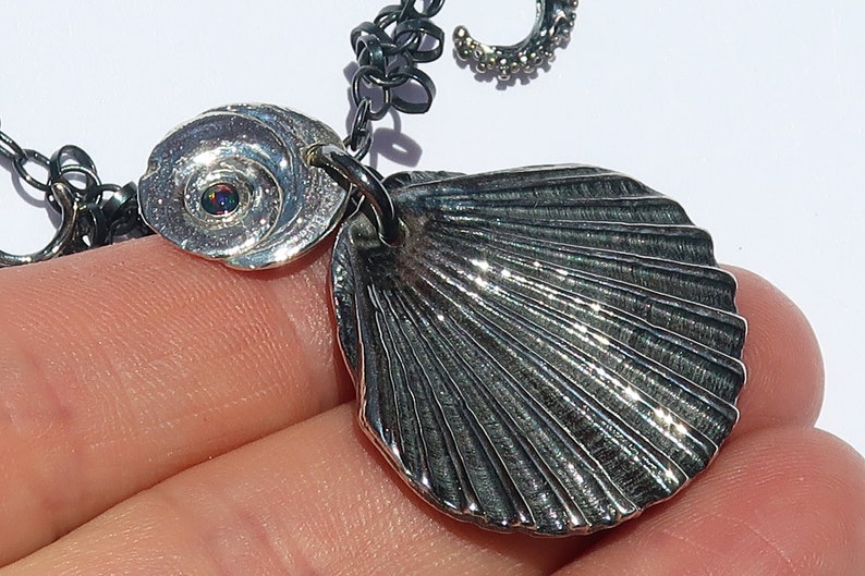 Wicked Mermaid Scallop Shell & Tentacle Blackened Sterling - Etsy