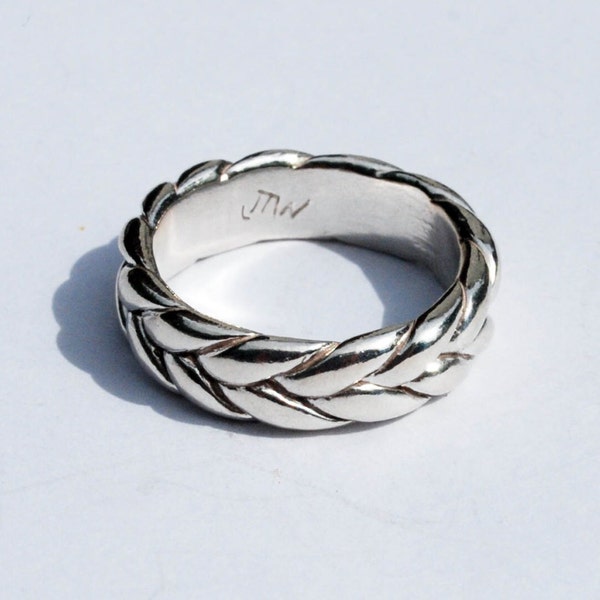 Silver Braided Ring - Etsy