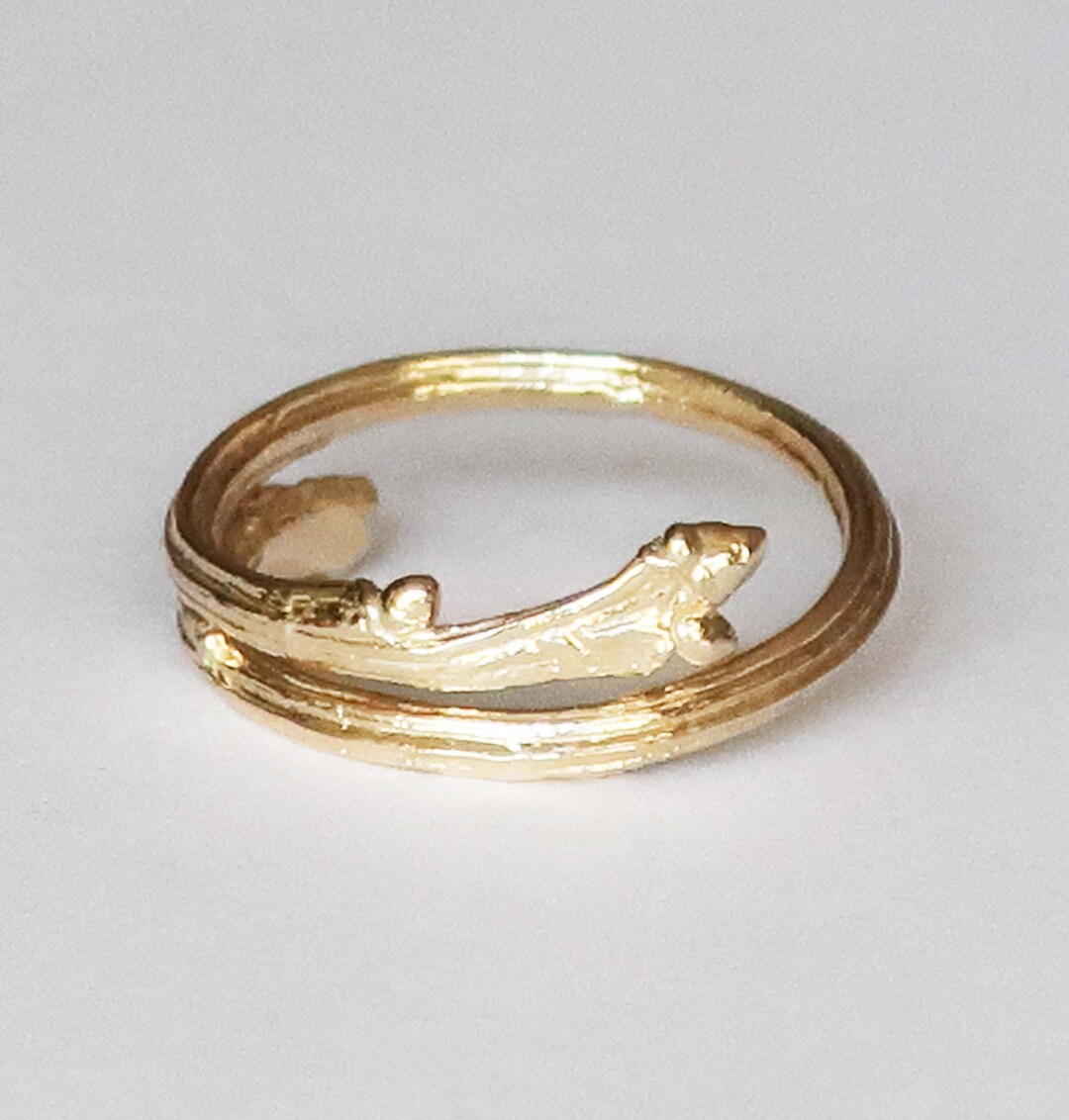Long Island Oak Twig Ring Larger Sizes US 6-11-open Wrap-10k - Etsy