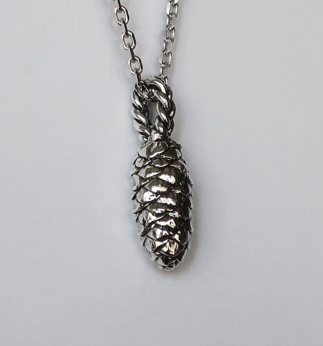 Small Sterling Silver Long Island Pine Cone Pendant - Etsy