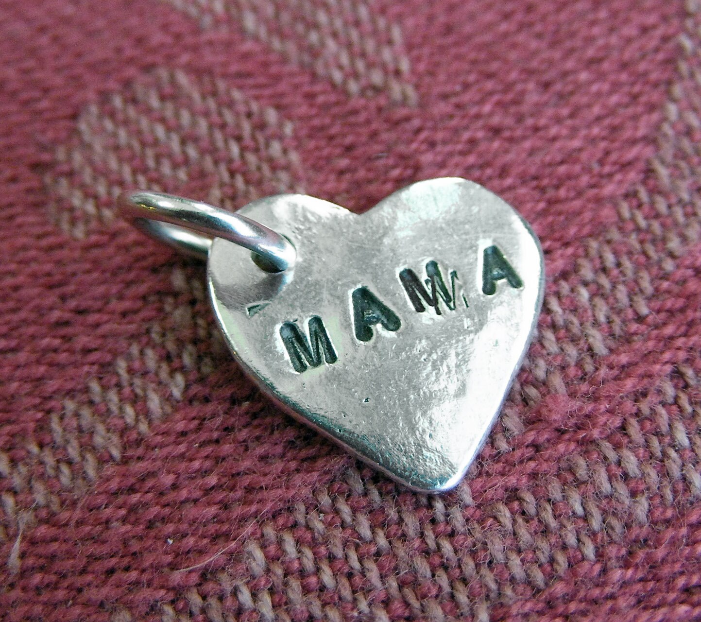 Silver Mama Heart Charm