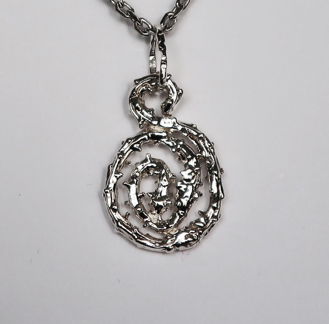 Long Island Solid Sterling Silver Twig Spiral Necklace - Etsy