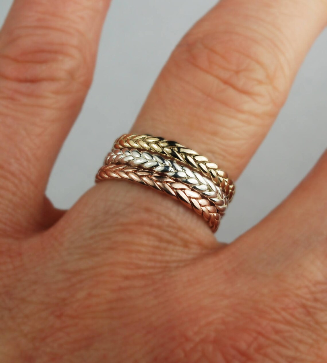 Solid 10k Yellow Gold Thin Braid Ring - Etsy