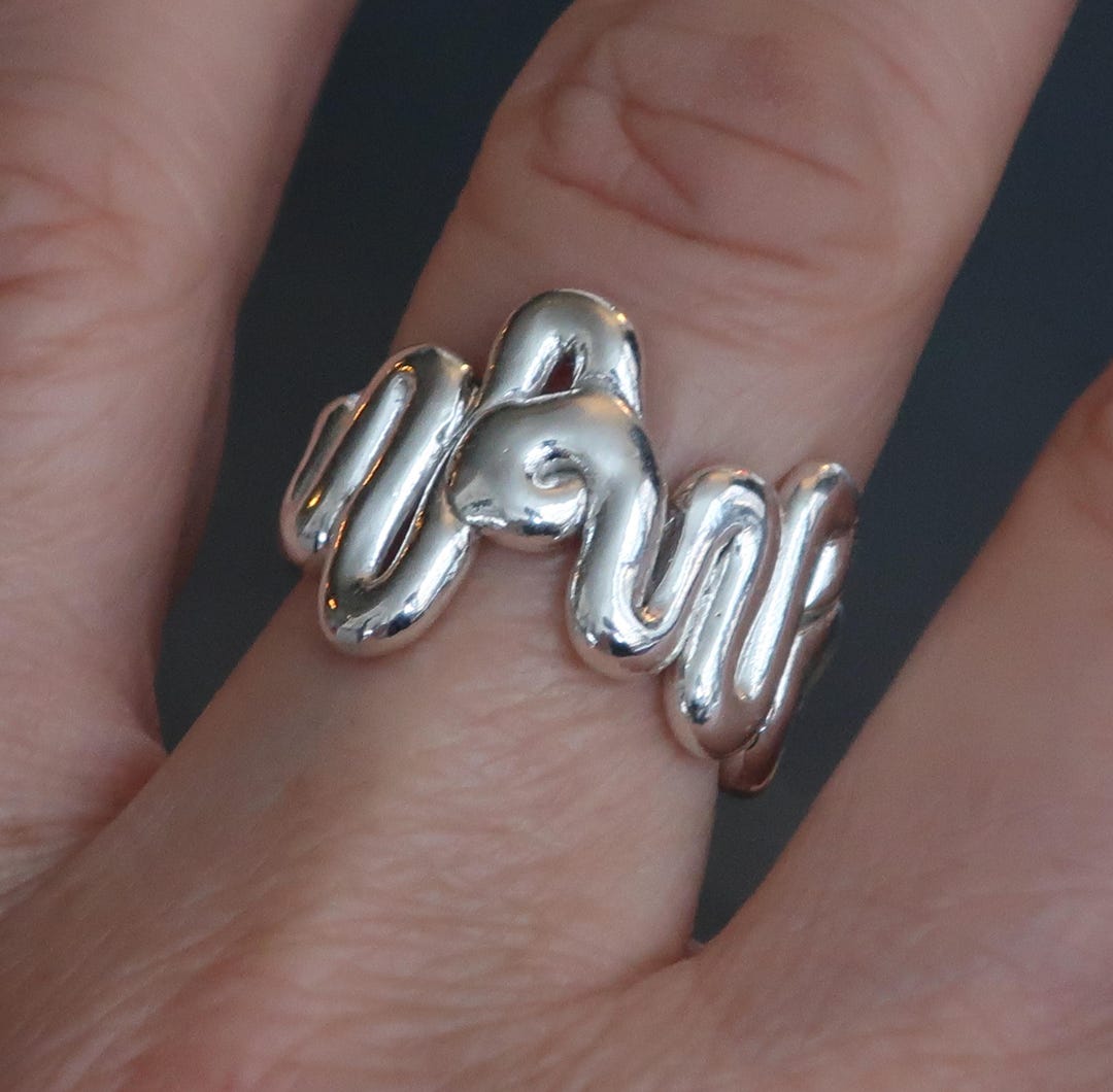 Sterling Silver Fat Squiggle Ring, US Size 6.75-one of a Kind - Etsy