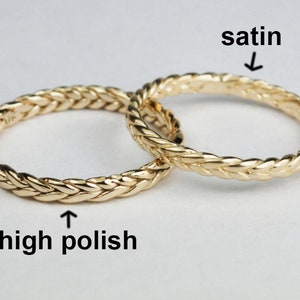 Solid 10k Yellow Gold Thin Braid Ring - Etsy
