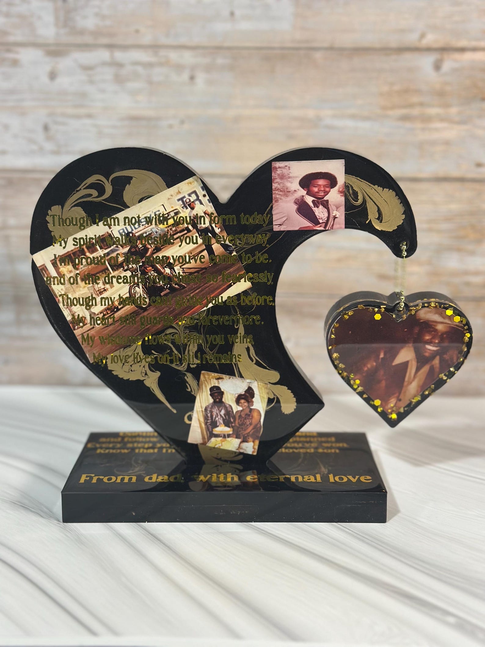 Personalized Double Heart Resin Photo Frame: Custom Keepsake Gift - Etsy