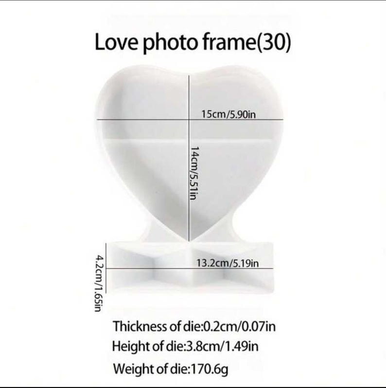 Personalized Heart Resin Photo Frame: Custom Keepsake Gift - Etsy